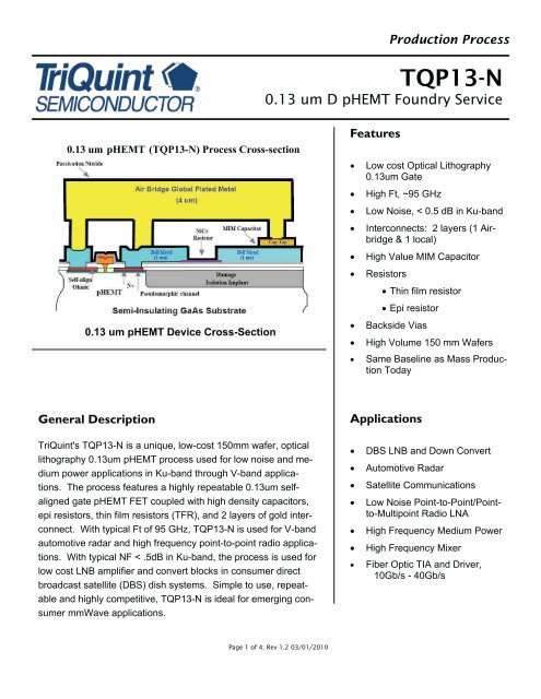TQP13-N - TriQuint Semiconductor
