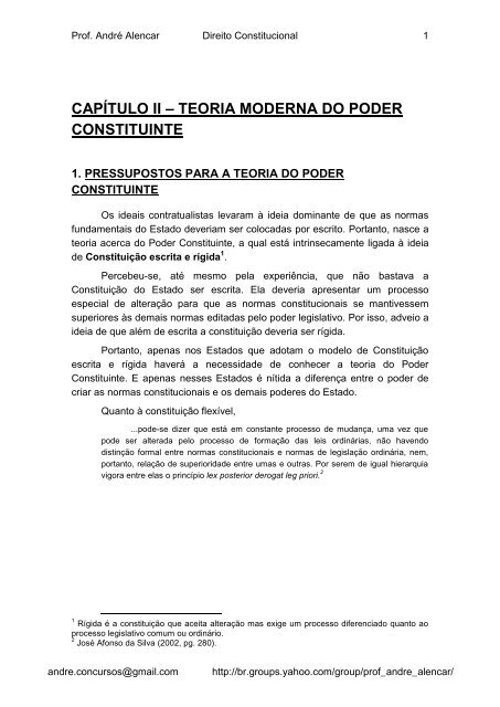 capítulo ii – teoria moderna do poder constituinte - André Alencar