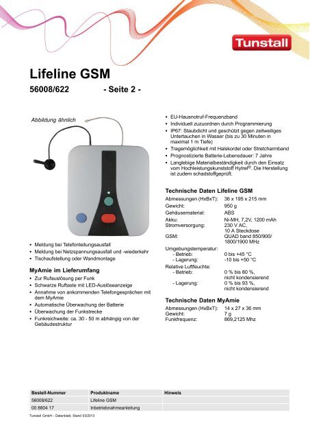 Lifeline GSM 56008/622