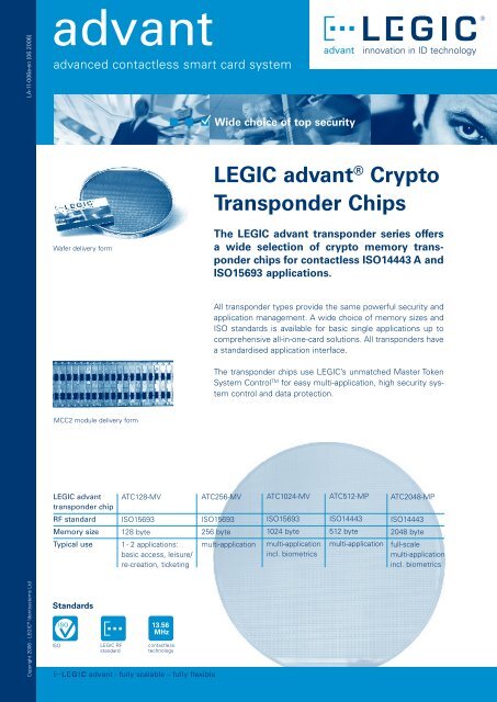 Datasheet Legic Advant - United Access