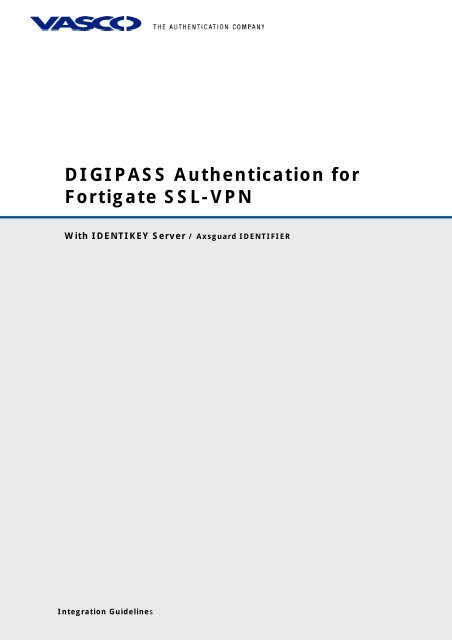 DIGIPASS Authentication for Fortigate SSL-VPN - Vasco