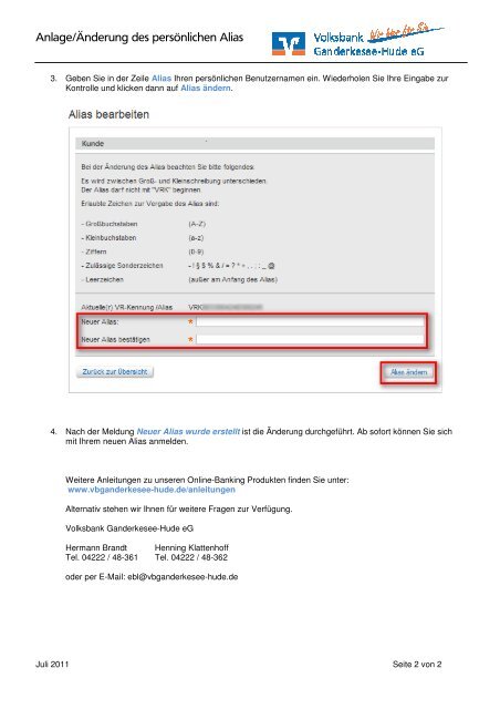 Anlage/Änderung des pers