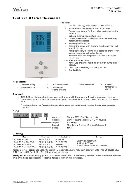 TCI-C Universal Controller - Vector Controls Group