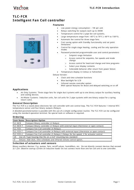 TLC-FCR, V2.0 - Vector Controls Group