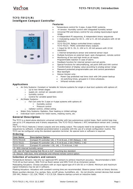 TCY3-T0121(R) - Vector Controls Group