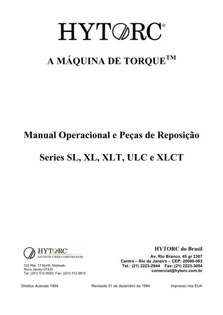 Ferramentas SL, XL, XLT, ULC e XLCT - Hytorc