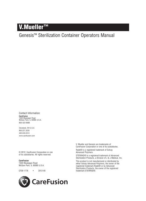 Genesis Container Instructions for Use - CareFusion