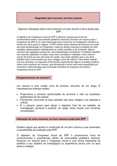 Sugestões para escrever um bom resumo - muris eventos