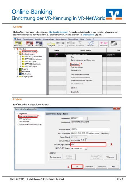 Einrichtung der VR-Kennung in VR-NetWorld - Volksbank eG ...
