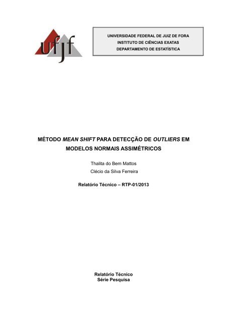 método mean shift para detecção de outliers em modelos normais ...