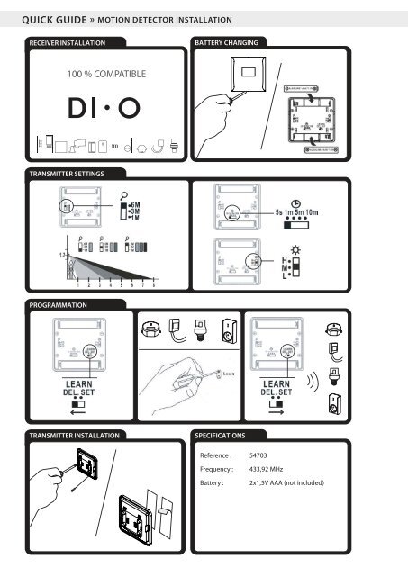 QUICK GUIDE ʭ MOTION DETECTOR INSTALLATION - Chacon