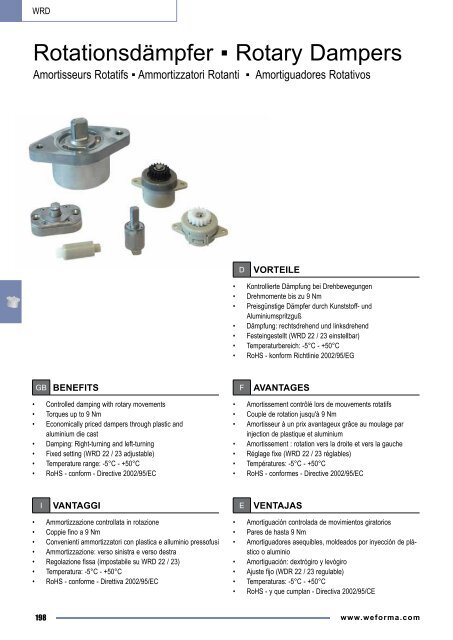 Rotationsdämpfer Rotary Dampers - Weforma