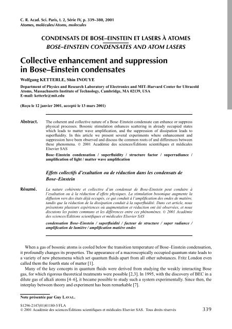 Paper - Center for Ultracold Atoms - MIT