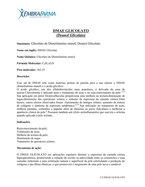 DMAE GLICOLATO (Deanol Glicolato) - EMBRAFARMA