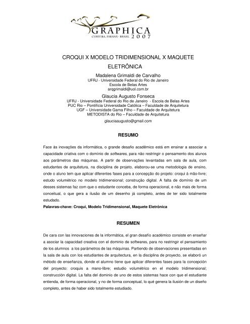 CROQUI X MODELO TRIDIMENSIONAL X MAQUETE ELETRÔNICA