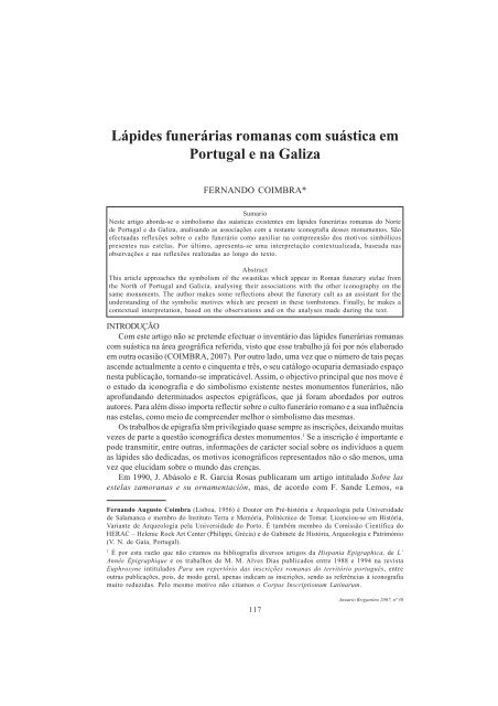 lápides funerarias romanas com svástica em portugal e - Anuario ...