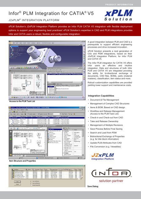 Infor® PLM Integration for CATIA® V5 - xPLM Solution GmbH