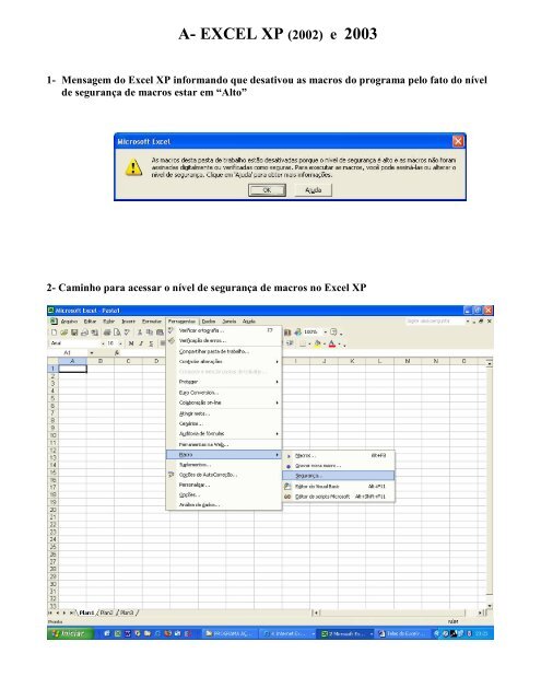 A- EXCEL XP (2002) e 2003