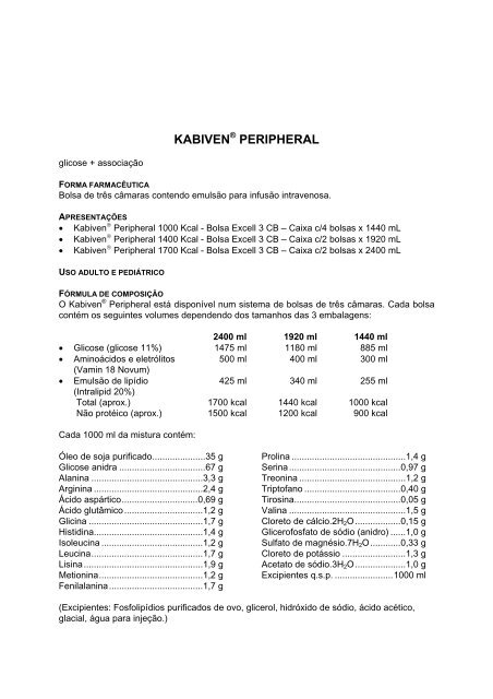 kabiven peripheral - fresenius kabi kabiven peripheral - fresenius kabi