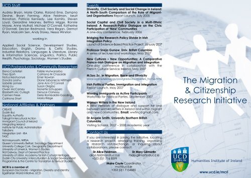 Migration and Citizenship Research Initiative Brochure - University ...