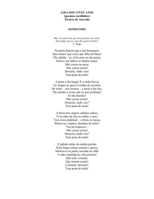 LIRA DOS VINTE ANOS (poemas escolhidos) Álvares ... - Brasileiro.ru