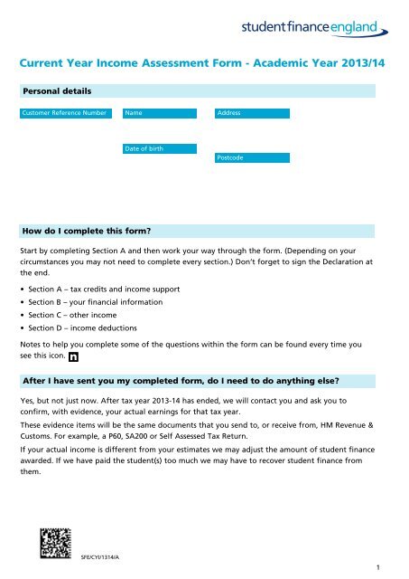 Income Assessment Form