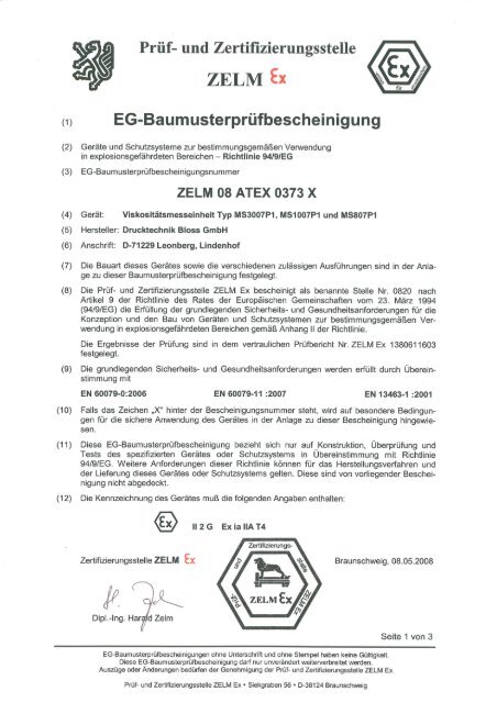 ZELM 08 ATEX 0373 X - ZELM ex