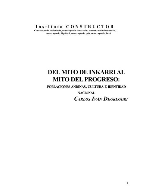 DEL MITO DE INKARRI AL MITO DEL PROGRESO - Partido Político ...