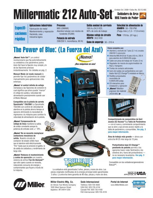 Millermatic ® 212 Auto-Set - Miller Electric