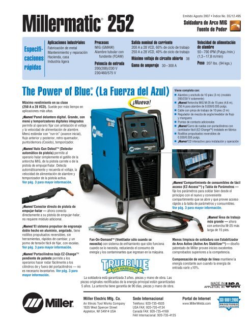 Millermatic 252 - Miller Electric