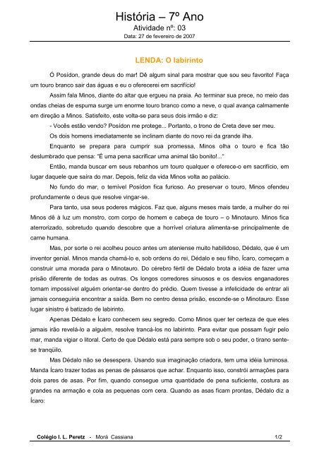 História – 7º Ano - Peretz