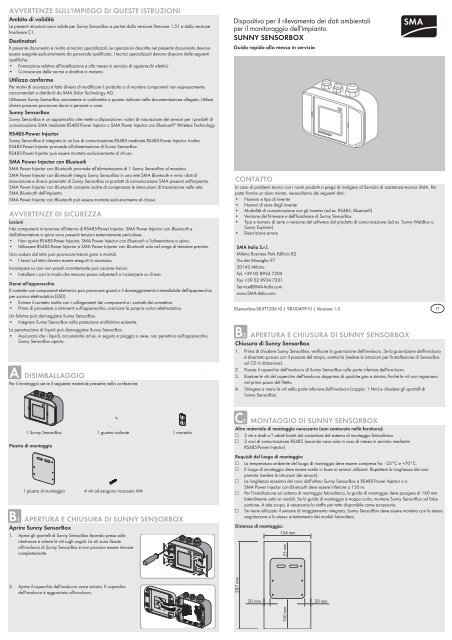 SUNNY SENSORBOX - SMA Solar Technology AG