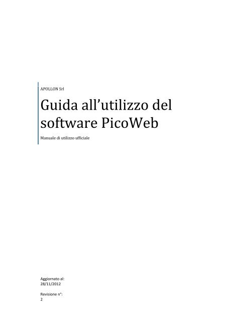 Guida all'utilizzo del software PicoWeb - Login Cliente