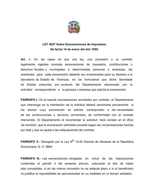 4027 - Direccion General de Impuestos Internos 4027 - Direccion General de Impuestos Internos