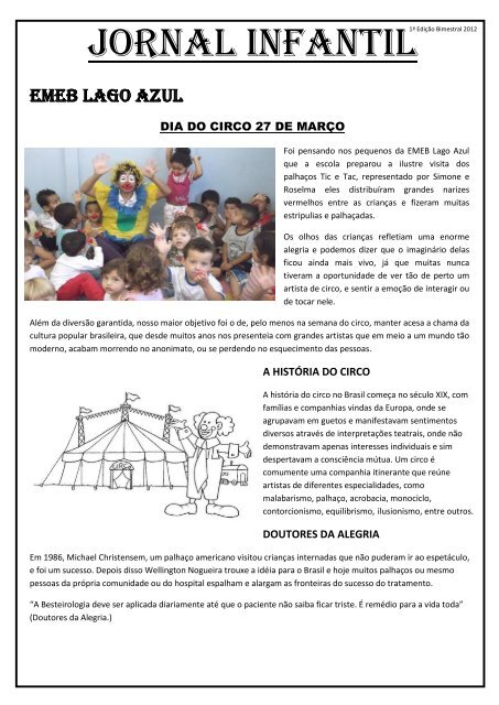 Exemplo De Artigo De Jornal Para Criancas Modelos De Jornais