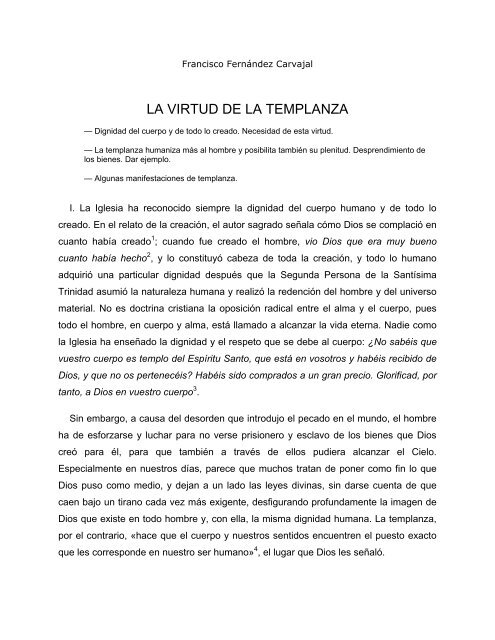 LA VIRTUD DE LA TEMPLANZA - Homiletica.org