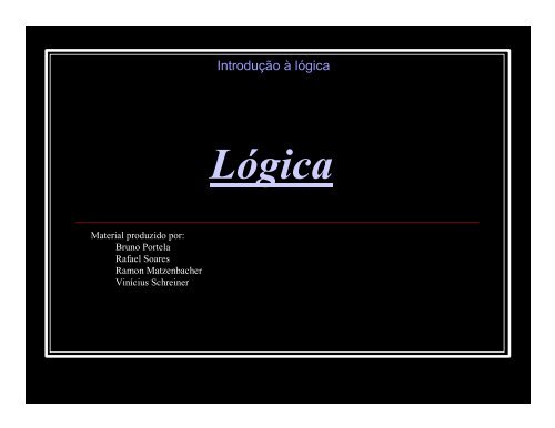 Slide sobre 'Introdução à Lógica' - UFSM