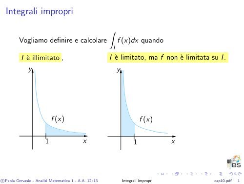 Integrali impropri - Matematica