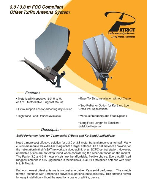 3.0 / 3.8 m FCC Compliant Offset Tx/Rx Antenna System 3.0 ... - atrexx