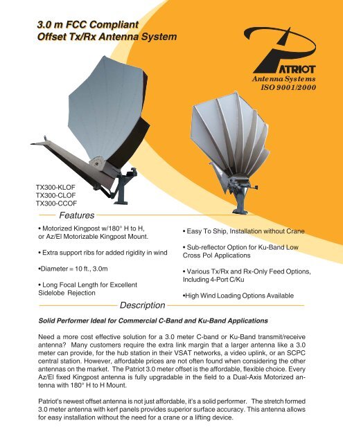 3.0 m FCC Compliant Offset Tx/Rx Antenna System 3.0 m ... - atrexx