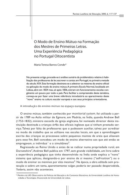 O Modo de Ensino Mútuo na Formação dos Mestres de ... - SciELO