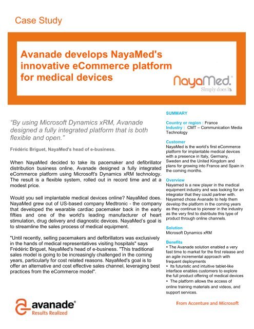 Read the full NayaMed case study - Avanade
