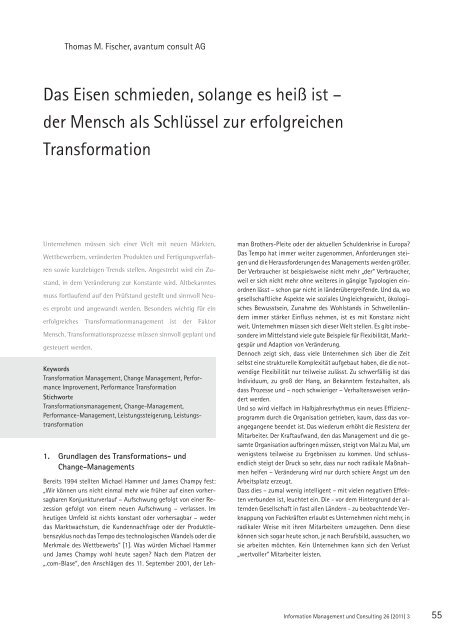 der Mensch als Schlüssel zur erfolgreichen ... - Avantum.de der Mensch als Schlüssel zur erfolgreichen ... - Avantum.de