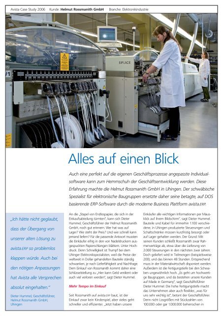 Alles auf einen Blick - Avista.ERP