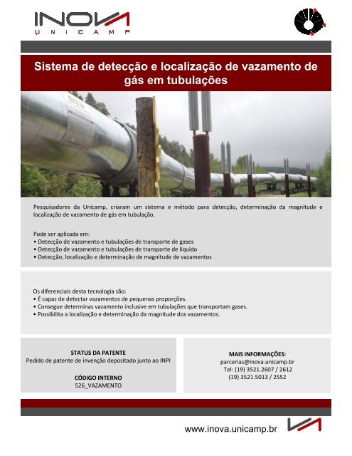 Sistema de detecção e localização de vazamento ... - Inova Unicamp