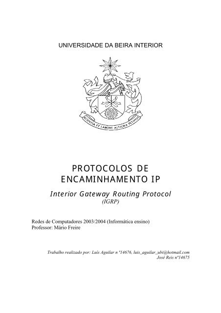 O protocolo IGRP - UBI