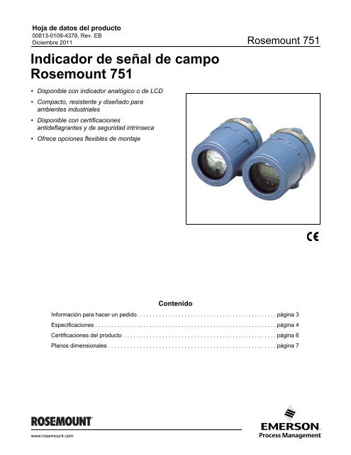 Indicador de señal de campo Rosemount 751 - Emerson Process ...