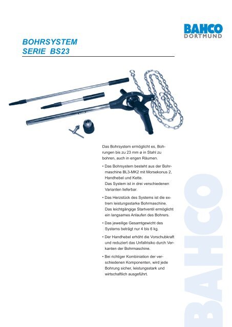 BOHRSYSTEM SERIE BS23 - Bahco