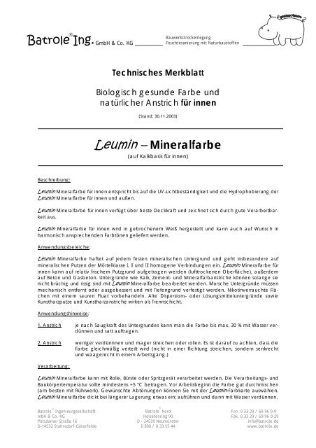 Batrole Ing. Leumin â Mineralfarbe