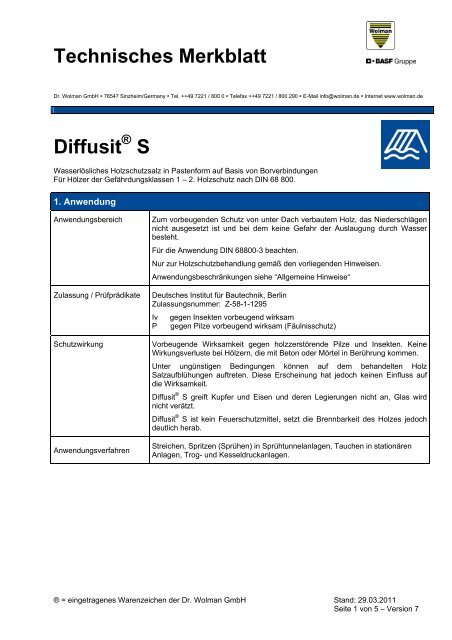 Diffusit S (25g/mÂ²) 1:8 anmischen - Bautenschutz Hochbaum